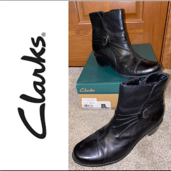 Clarks | Shoes | Euc Clarks 95n Rosabelle Boot In Black Leather | Poshmark